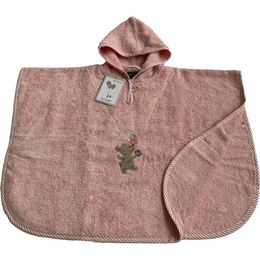 Badeponcho Ross "KIDSLINE", pink (soft pink), L:70cm, Baumwolle, Hausmäntel, 100 % Baumwolle, Kapuze, Stickerei