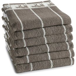 Geschirrtuch DDDDD "DDDDD Küchentuch Schwarz/Bon (6er-Pack)", taupe, B:50cm H:6cm L:55cm, 100% Baumwolle, Geschirrtücher, schnell trocknend, 100% Baumwolle, mit Kühen