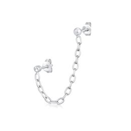 Paar Ohrstecker Elli "Kette Piercing 925 Silber, mit Kristallen von Swarovski", silber, Ohrringe, Damen, onesize,mit Steinen, Silber 925 (Sterlingsilber)