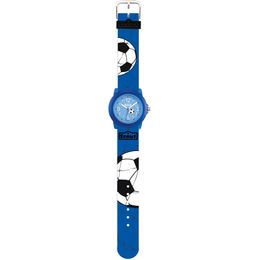 Quarzuhr Scout "Crystal, 280305030", blau (blau, weiß, schwarz), Armbanduhren, Kinder, Armbanduhr, Kinderuhr, Geschenkidee, Schulanfang, Jungen,Fußball