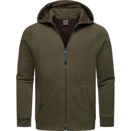 Kapuzensweatjacke Ragwear "Zenway", Herren, Gr. M (50), grün (olivgrün), Sweatware, Obermaterial: 70% Baumwolle, 30% Polyester, Basic, gerade hüftbedeckend, hoch geschlossener Ausschnitt, Ärmel ohne Ärmelschlitz Rippbündchen, Sweatjacken, Herren Basic Sweatjacke mit Kapuze