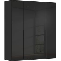 Drehtürenschrank Rauch "Kleiderschrank Schrank Garderobe Wäscheschrank BESTSELLER MONTCLAR", schwarz, glas schwarz, griffe schwarz, B:201cm H:223cm T:60cm, Holzwerkstoff, Schränke