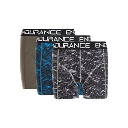 Boxershorts Endurance "Olpino", Jungen, Gr. 128/140, 3 Stk., blau (blau, grau), 95% Baumwolle, 5% Elasthan, mehrfarbig, Unterhosen, mit buntem Design-Mix