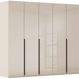 Drehtürenschrank Rauch "Kleiderschrank Schrank Garderobe Wäscheschrank BESTSELLER MONTCLAR", beige, glas beige (champagner), griffe schwarz, B:251cm H:223cm T:60cm, Holzwerkstoff, Schränke
