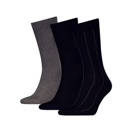 Socken Calvin Klein, Damen, schwarz (schwarz, grau melange), Baumwollmischung, unifarben, Socken Socken, mit dezenter Logopr&auml;gung