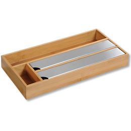 Folienspender Kesper, beige (natur), B:19cm H:5,4cm L:42cm, K&uuml;chenrollenhalter, 100% FSC-zertifiziertes Bambusholz