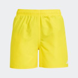 Badeshorts adidas Performance "SOLID SHORTS BY", Kinder, Gr. 176, N-Gr, gelb (gelb, weiß), Web, Obermaterial: 100% Polyester, Badehosen