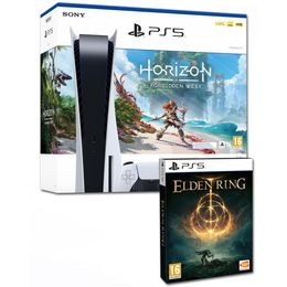 Sony PlayStation 5 825GB - Weiß + Horizon Forbidden West + Elden Ring