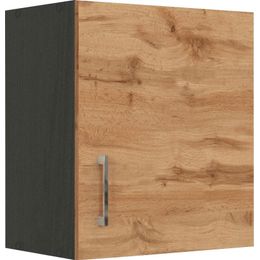 Hängeschrank KOCHSTATION "KS-Mali", grau (wotaneiche, graphit), B:50cm H:57cm T:34cm, Schränke, Hängeschrank