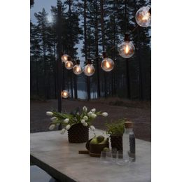 Konstsmide LED-Lichterkette, Energieeffizienz: F (A-G), schwarz, Dioden 10 Stk. Flammen 10 Stk., Kabellänge 0,85m x Gesamtlänge 10m, Lichterketten, LED globe Biergartenketten System Erweiterung, retro Design