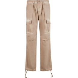 Cargohose 2Y STUDIOS "2Y Studios Lunas 2-Pocket Cargo Pants", Herren, Gr. 38, Normalgrößen, washed oil beige, 100% Baumwolle, unifarben, normal, Hosen