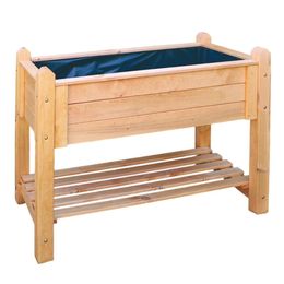 Blumenkasten Promadino, braun, B:114cm H:84,5cm T:60cm, Holzwerkstoff, Pflanzgef&auml;&szlig;e, Kr&auml;uterbeet gro&szlig;, BxTxH: 114x60x84,5 cm
