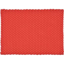 Fußmatte Pad "UNI, Schmutzfangmatte", rot, B:72cm H:15mm L:130cm, Kunstfaser, Teppiche, Fußmatte, handgewebt, Uni Farben, In- und Outdoor geeignet, auch als Läufer