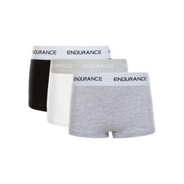 Boxershorts Endurance "Vibow Jr.", Jungen, Gr. 128/140, 3 Stk., bunt (schwarz, wei&szlig;), 95% Baumwolle, 5% Elasthan, unifarben, Unterhosen, mit breitem Bund
