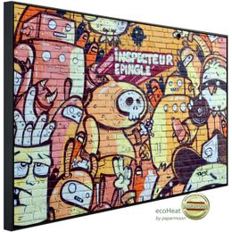 papermoon Infrarotheizung "Graffiti", bunt (kunstmotiv im aluminiumrahmen), B/H/T: 100cm x 60cm x 3cm, 600 W, Heizkörper, sehr angenehme Strahlungswärme