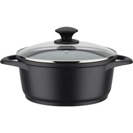 Kochtopf GSW "Gourmet Granit", schwarz (schwarz, graphit), H:12,5cm &Oslash;:28cm, T&ouml;pfe, Kochtopf, mehrfache, langlebige VITAFLONGRANIT Antihaft-Versiegelung, Induktion