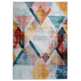 Teppich Gino Falcone "Rachele GF-088", bunt, B:140cm H:6mm L:200cm, Polyester, Teppiche, Teppich, Kurzflor, modernes Design, ideal im Wohnzimmer & Schlafzimmer