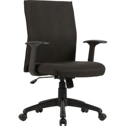 B&uuml;rostuhl ByLiving "Rocket", schwarz (schwarz, schwarz), Webstoff, 100% Polyester, St&uuml;hle, B&uuml;rostuhl, mit Webstoff oder modernem Cord Bezug, mit Wippmechanik