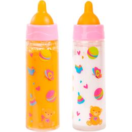 Puppen Accessoires-Set BAYER "Puppen-Fläschchen Milch und Orange", bunt, Puppenausstattungen, KinderH:12,5cm Ø:3,5cm, leeren und füllen sich wie von Zauberhand, H:12,5cm Ø:3,5cm
