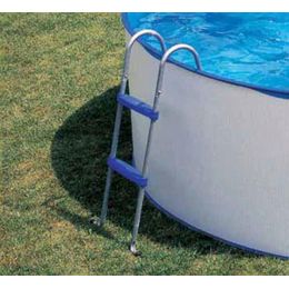 Poolleiter GRE "f&uuml;r Aufstellpools", blau (aluminiumfarben, blau), B:5cm H:90cm L:35cm, Aluminium, Polypropylen (PP), Leitern, Stahl, 2x2 Stufen