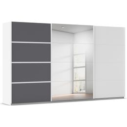 Kleiderschrank Rauch "Schwebetürenschrank OTTO´s Choice Garderobe Schrank TOP ANGEBOT Avola", weiß (alpinweiß, graumetallic, leisten weiß), B:360cm H:229cm T:62cm, Holzwerkstoff, Schränke, Kleiderschrank, mit eleganten Zierleisten in Chrom, Schwarz oder Weiß MADE IN GERMANY