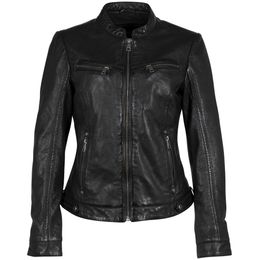 Lederjacke Mauritius "MWJanka", Damen, Gr. L, schwarz, Obermaterial: 100% Schafsleder. Futter: 100% Baumwolle. &Auml;rmelfutter: 100% Polyester, unifarben, regular fit kurz, eingesetzt angesetztes B&uuml;ndchen, Jacken