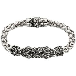 Edelstahlarmband Bruno Banani "Schmuck", schwarz (edelstahlfarben, schwarz, schwarz), Armb&auml;nder, Damen, 20cm, Edelstahl, Edelstahlarmband, mit Glasstein