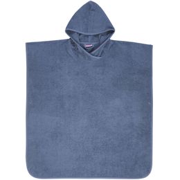Wörner Badeponcho WÖRNER "Badeponcho Uni" Gr. M, blau (dunkelblau), L:80cm, Baumwolle, Hausmäntel, maschinenwaschbar, trocknergeeignet