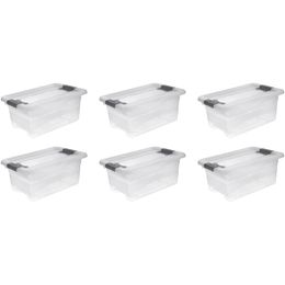 Aufbewahrungsbox keeeper "cornelia", transparent, B:19,5cm H:12,5cm T:29,5cm, Kunststoff, Aufbewahrungsboxen, Aufbewahrungsbox, mit Deckel, Schiebeverschluss