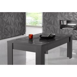 Couchtisch Inosign "Prisma 122x65 cm, Wohnzimmertisch mit Winkelfu&szlig;", grau (anthrazit hochglanz lack, anthrazit mit siebdruck hochglanz lack), Tische, Eckige Couchtische Couchtisch, Sofatisch, rechteckig, Tischplattenst&auml;rke 22 mm