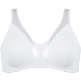 High-Apex-BH Naturana "Body Shaping", Damen, Gr. 80, Cup C, wei&szlig;, Obermaterial: 81% Polyamid, 19% Elasthan, unifarben, BHs High-Apex-BH, Glanzband, breite Tr&auml;ger, weich, bequem, ohne B&uuml;gel, Entlastungstr&auml;ger
