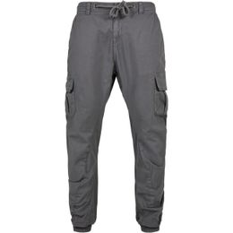 Cargohose Urban Classics "Urban Classics Herren Cargo Jogging Pants", Herren, Gr. 4XL, US-Gr&ouml;&szlig;en, schwarzshadow, 100% Baumwolle, unifarben, normal, Hosen Cargohose