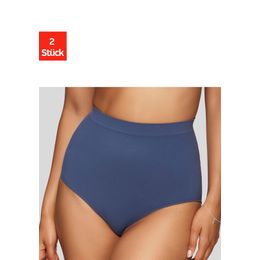 Shapingslip Petite Fleur, Damen, Gr. L (44/46), 2 Stk., blau (marine, wei&szlig;), Microfaser, Obermaterial: 88% Polyamid, 12% Elasthan, Unterhosen, SEAMLESS im Doppelpack
