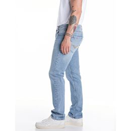 Straight-Jeans Replay "GROVER", Herren, Gr. 32, Länge 34, blau (light blau r010), Denim/Jeans, Obermaterial: 99% Baumwolle, 1% Elasthan, straight fit lang, Jeans, in vielen verschiedenen Waschungen, mit Stretch
