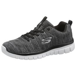 Sneaker Skechers "Graceful - Twisted Fortune", Damen, Gr. 35, schwarz-wei&szlig; (schwarz, wei&szlig;), Textil, Mesh, Schuhe Sneaker, Freizeitschuh, Halbschuh, Schn&uuml;rschuh mit Memory Foam, Topseller