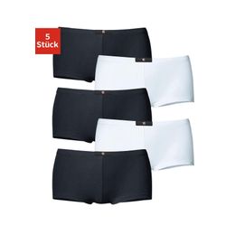 H.I.S. Panty H.I.S, Damen, Gr. 34, schwarz-weiß (schwarz, weiß), Jersey, Obermaterial: 95% Baumwolle, 5% Elasthan, unifarben, körpernah, Unterhosen, aus elastischer Baumwoll-Qualität