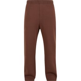 Jogginghose Urban Classics "Urban Classics Fluffy Trackpants", Herren, Gr. L, US-Größen, chocolatebraun, 70% Baumwolle, 30% Polyester, unifarben, loose fit, Hosen