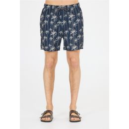 Badeshorts CRUZ "Rohan", Herren, Gr. L, US-Größen, blau (dunkelblau), Elasthan, Polyester, bedruckt, mehrfarbig, Badehosen, im lässigen Look aus langlebigem Material
