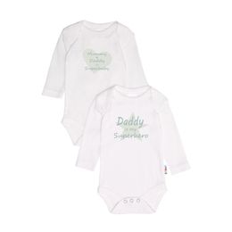 Body Liliput "Superhero / Superbaby", Jungen, Gr. 86/92, EURO-Gr&ouml;&szlig;en, wei&szlig;, 100% Baumwolle, bedruckt, kurz, Rundhals, Bodys Body, mit Druckkn&ouml;pfen im Schritt