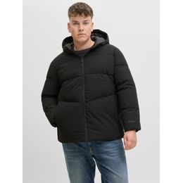 Jack & Jones PlusSize Steppjacke "JJGLOBAL PUFFER JACKET PLS", Herren, Gr. 3XL, schwarz, Web, Obermaterial: 100% Polyester, JACK & JONES PLUSSIZE, unifarben, regular fit normal, Jacken Steppjacke