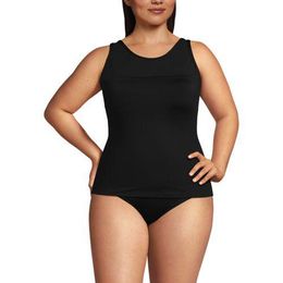 LANDS' END Tankinitop mit Mesh-Detail, hoher Ausschnitt, Damen,  Schwarz, Elasthan/Nylon-Mischung, by Lands' End