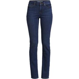 LANDS' END Straight Fit Recover Jeans Mid Waist, Damen,  Blau, Elasthan/Baumwoll-Mischung/Polyester-Mischung, by Lands' End