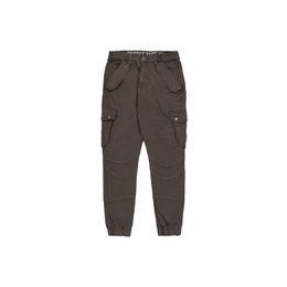 Cargohose Alpha Industries "Combat Pant", Damen, Gr. 38, Normalgrößen, grau (grauschwarz), Obermaterial: 98% Baumwolle, 2% Elastan; Futter: 100% Baumwolle, Hosen Cargohose