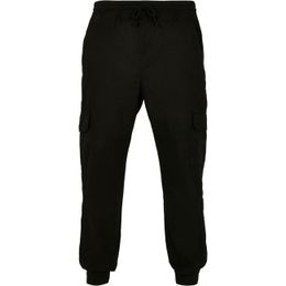 Cargohose Urban Classics "Urban Classics Herren Military Jogg Pants", Herren, Gr. L, US-Gr&ouml;&szlig;en, schwarz, 100% Baumwolle, unifarben, normal, Hosen Cargohose
