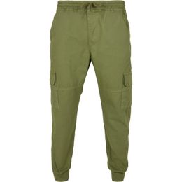 Cargohose Urban Classics "Urban Classics Herren Military Jogg Pants", Herren, Gr. L, US-Größen, newolive, 100% Baumwolle, unifarben, normal, Hosen Cargohose