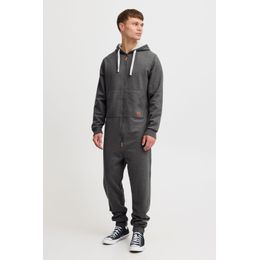 Overall Blend "BHSalinho", Herren, Gr. L, US-Gr&ouml;&szlig;en, charcoal, Sweatware, 60% Baumwolle, 40% Polyester, unifarben, regular fit lang, ohne Ausschnitt, Overalls Overall, Overall mit Fleece-Kapuze