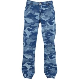 Cargohose Urban Classics "Urban Classics Laser Camo Printed Jeans", Herren, Gr. 32, Normalgr&ouml;&szlig;en, blaulasercamo, 100% Baumwolle, relaxed fit, Hosen Cargohose