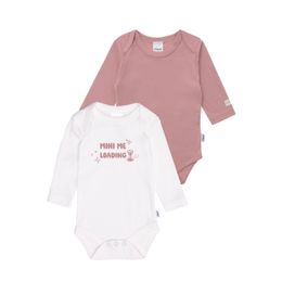 Body Liliput "Mini Me Loading", Jungen, Gr. 50/56, EURO-Größen, rosa (rosa, weiß), 100% Baumwolle, bedruckt, Bodys, 2er-Pack mit Druckknöpfen im Schritt