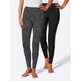 Leggings, Damen, Gr. 26/27, Kurzgrößen, schwarz, 95% Baumwolle, 5% Elasthan, unifarben, Hosen