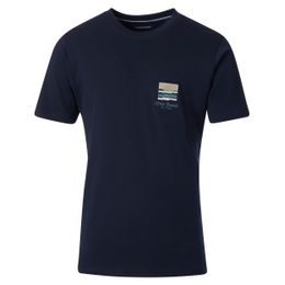 T-Shirt Casamoda "Casamoda T-Shirt uni", Herren, Gr. M, blau (dunkelblau), 100% Baumwolle, Shirts T-Shirt